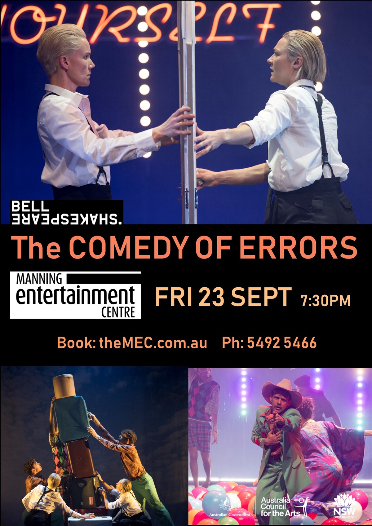 Bell Shakespeares Comedy Of Errors At The Mec Midcoast Council